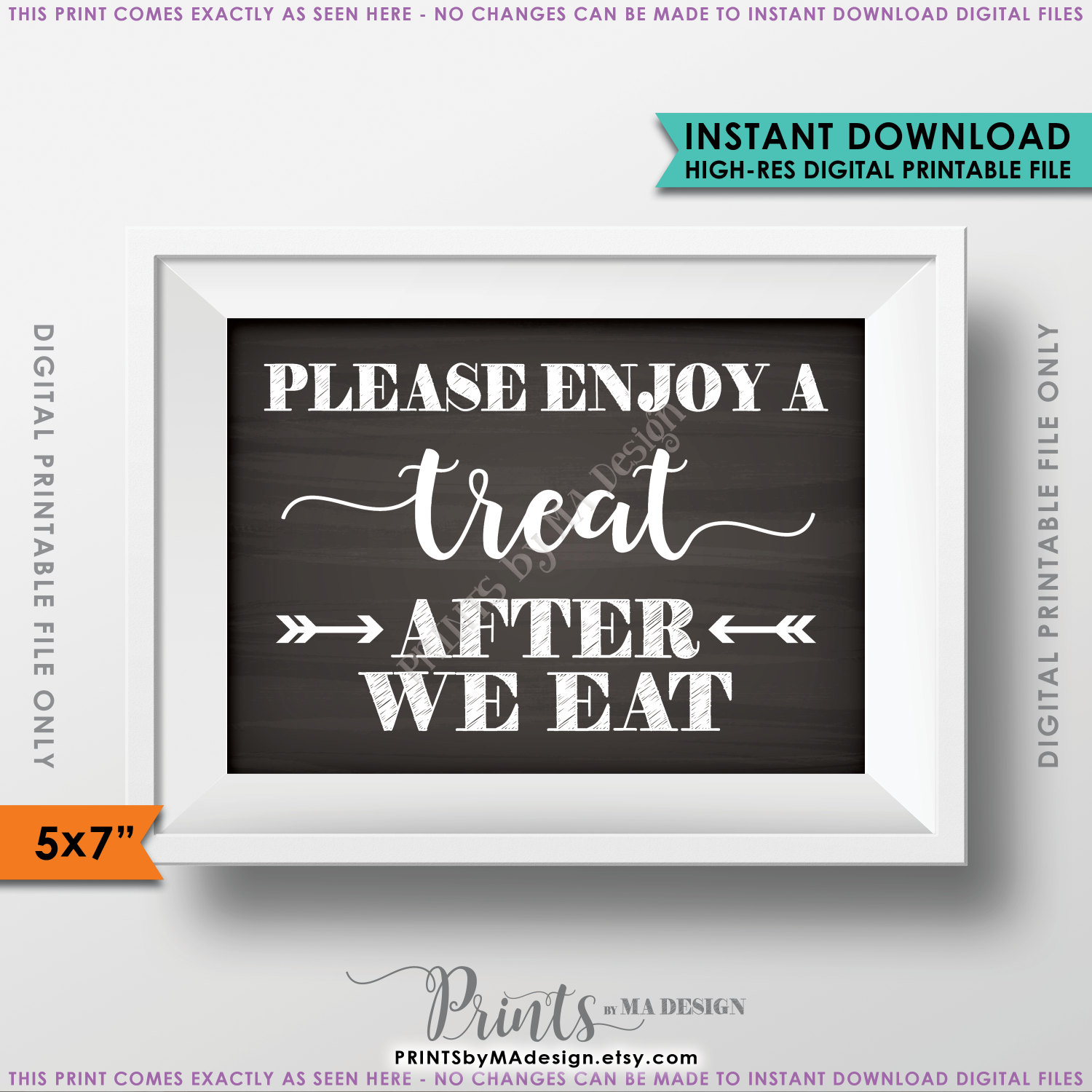 Please Take a Treat Sign, Enjoy a Treat After We Eat, Dessert After ...