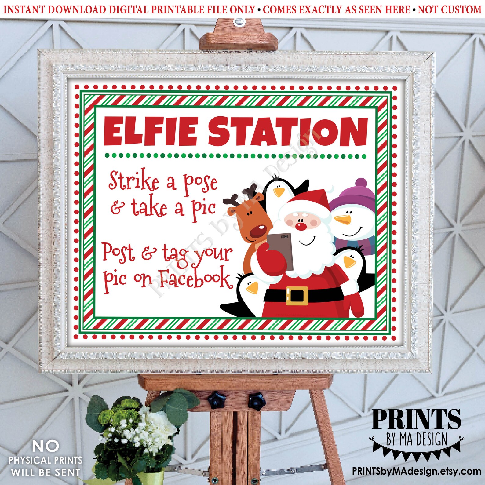 Elfie Station Christmas Selfie Station Sign Strike a Pose - Etsy