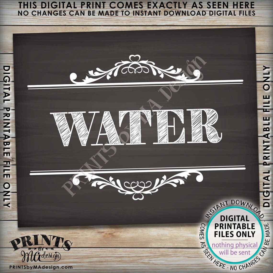 Water Sign Wedding Beverage Station Sign Bridal Shower Baby - Etsy