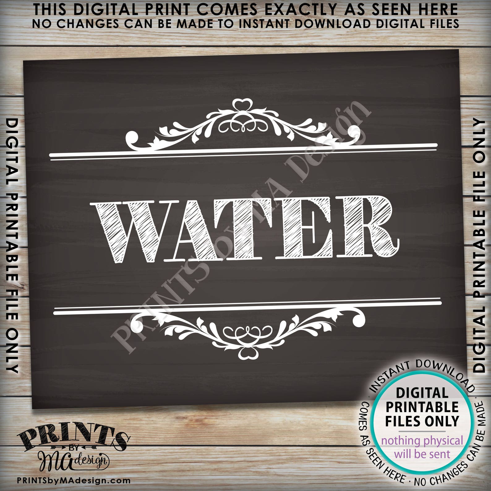 Water Sign Wedding Beverage Station Sign Bridal Shower Baby - Etsy