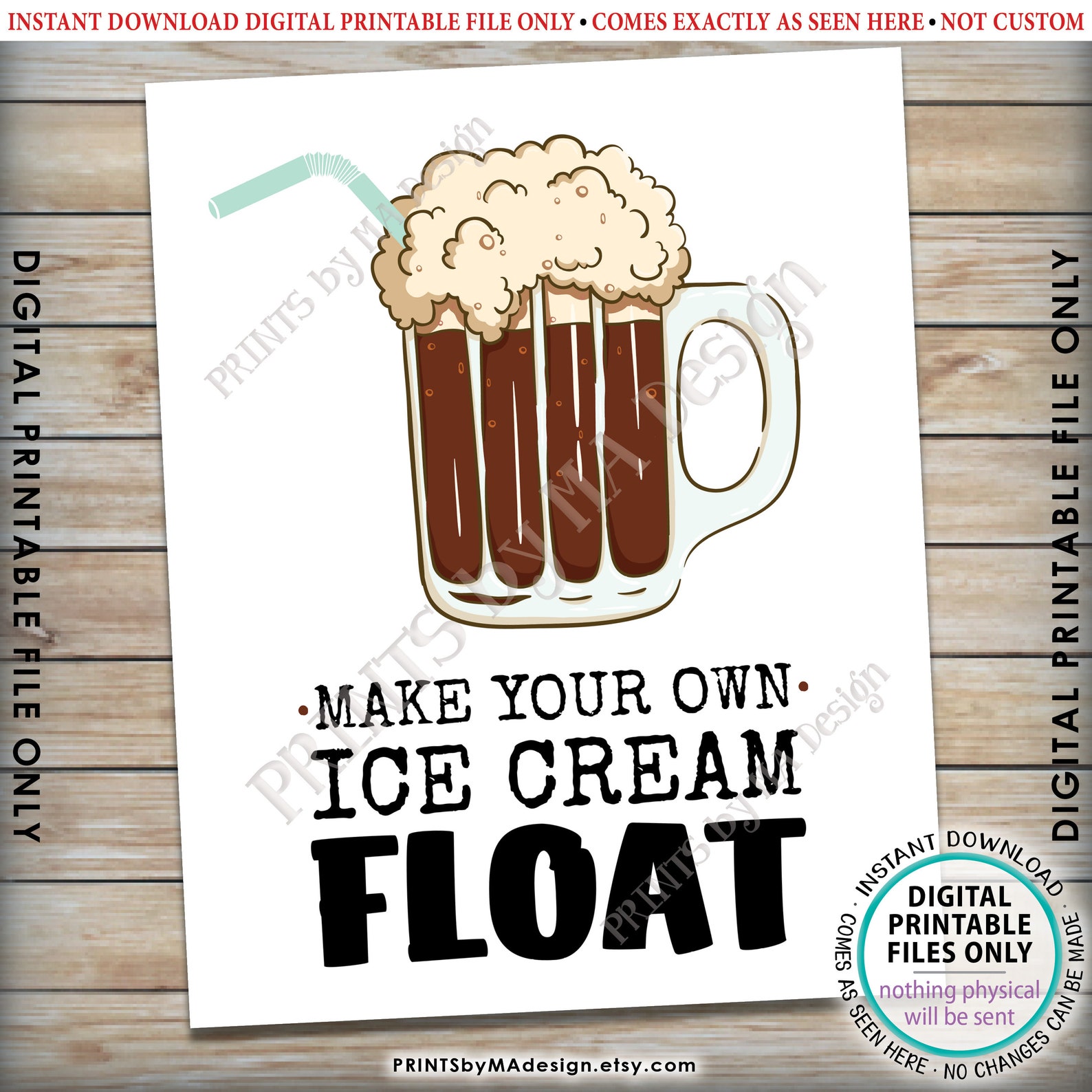 Ice Cream Float Sign Build an Ice Cream Float Ice Cream Soda | Etsy
