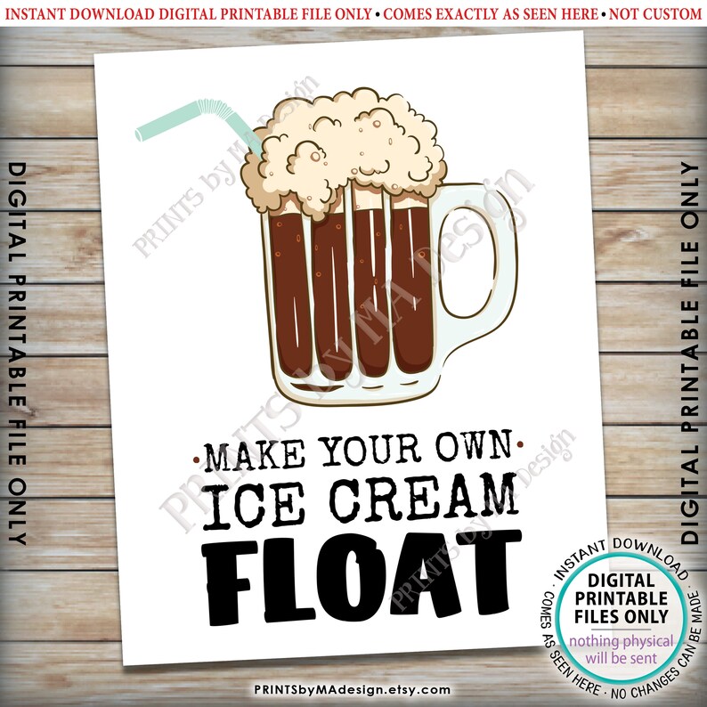 Ice Cream Float Sign Build an Ice Cream Float Ice Cream Soda | Etsy