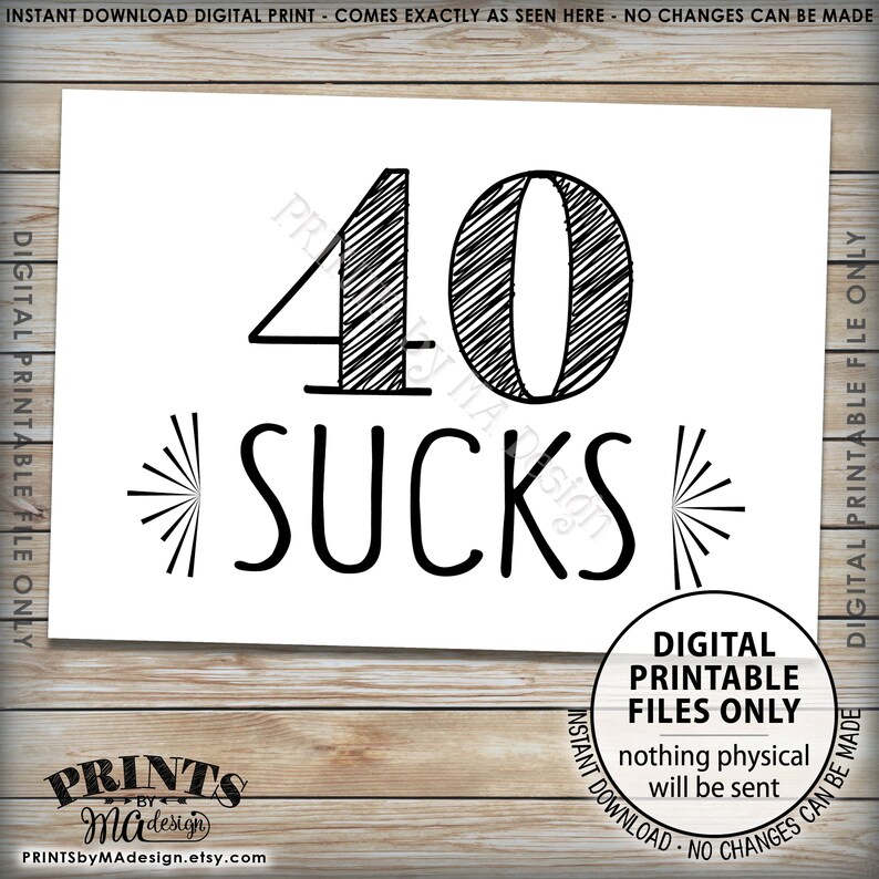 40th Birthday Candy Signs 40 Sucks 40 Rocks 40 Blows 40 Can | Etsy
