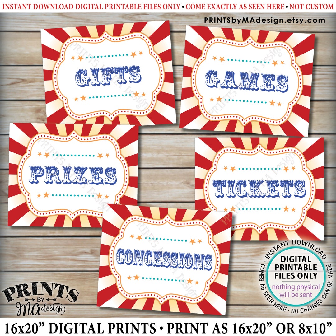Carnival Signs, Carnival Games, Prizes, Tickets, Concessions, Gifts ...