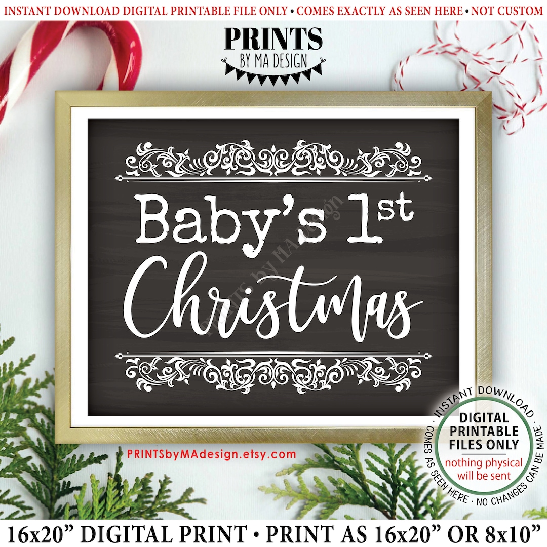 Baby's First Christmas Sign, Holiday Display, Christmas Photos ...