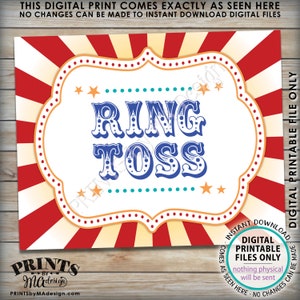 Carnival Ring Toss Sign, Carnival Party Sign, Circus Games, Circus ...
