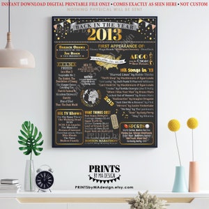 Back in the Year 2013 Poster Board, Remember 2013 Sign, Flashback to ...
