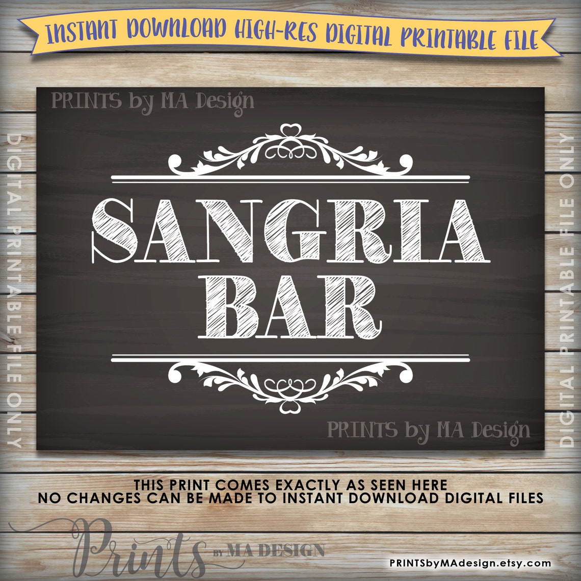 Sangria Bar Sign, Sangria Sign,, Wedding Shower, Birthday, Retirement ...