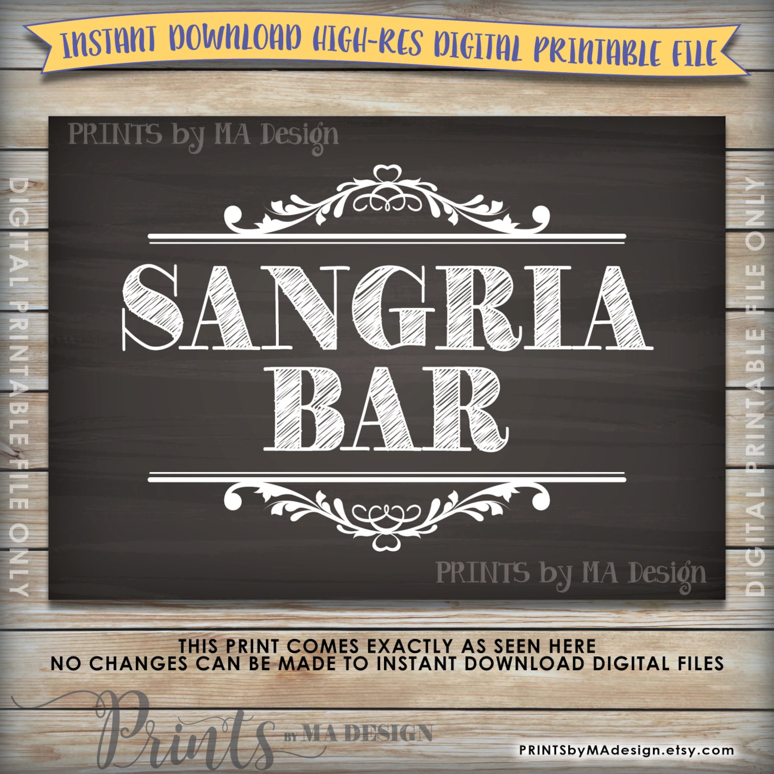 Sangria Bar Sign Sangria Sign Wedding Shower Birthday - Etsy