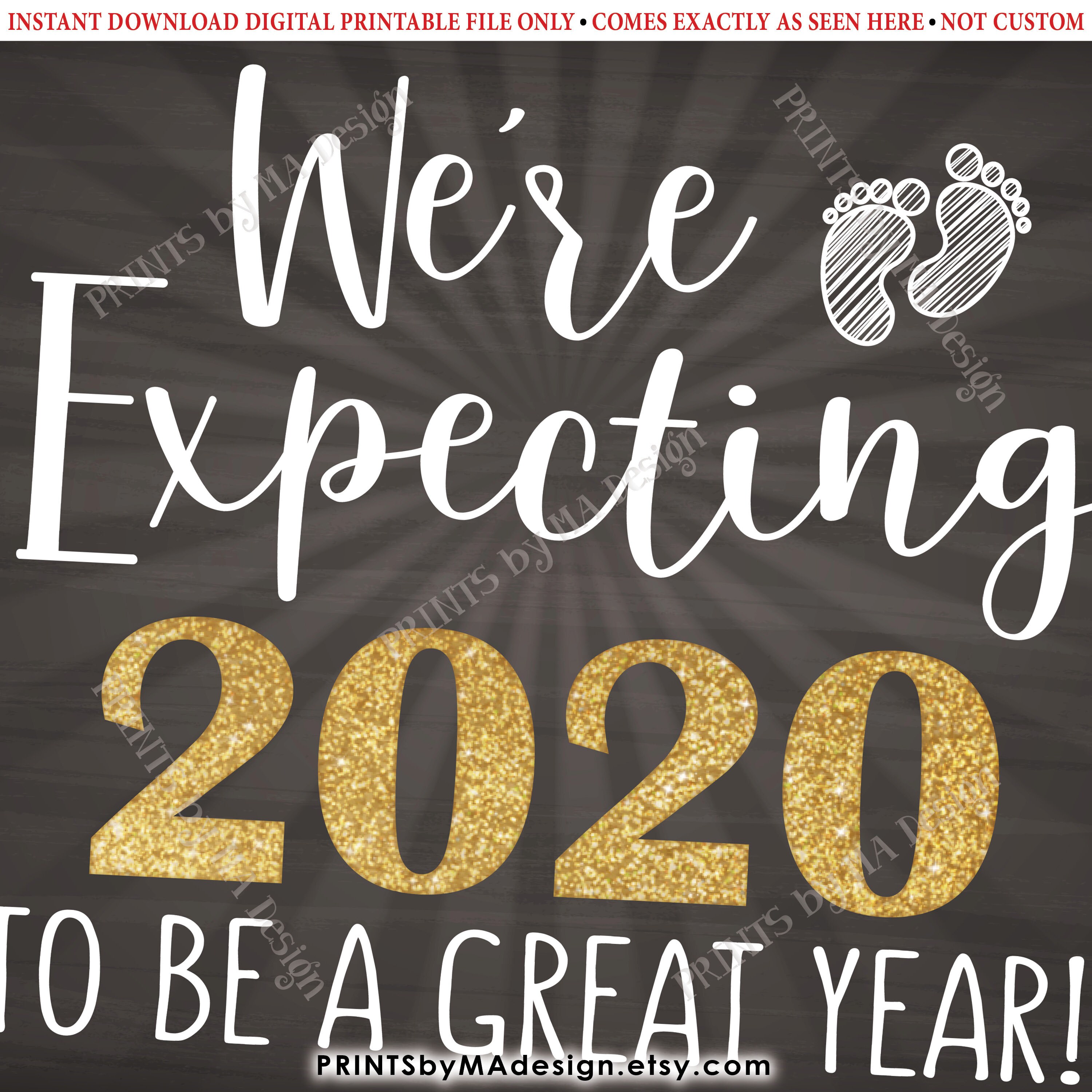 New Years Pregnancy Announcement We're Expecting 2020 To Be a Great ...