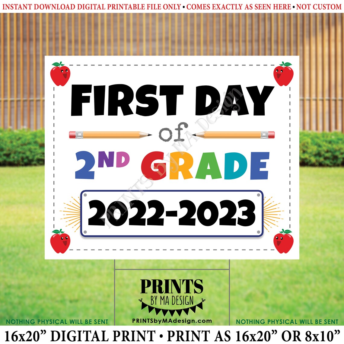 First Day of School Sign Second Grader Starting 2nd Grade - Etsy