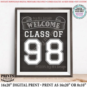 Class of 98 Sign, Welcome Class of 1998 Welcome Sign, Reunion ...