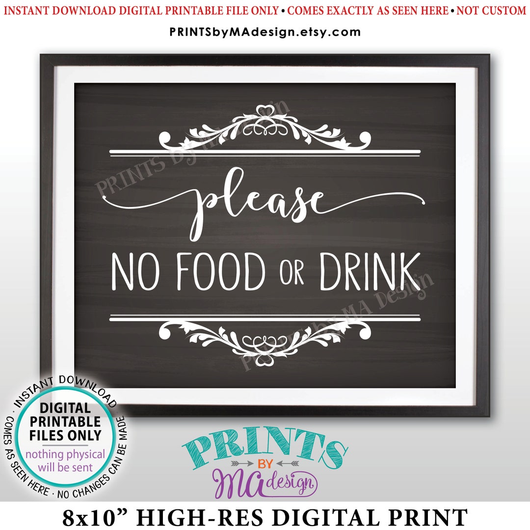 Please No Food or Drink Sign, Please Keep Food Out, House Rules ...