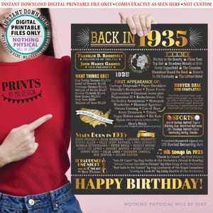 Back in 1935 Birthday Poster Board, Flashback to 1935 Birthday ...