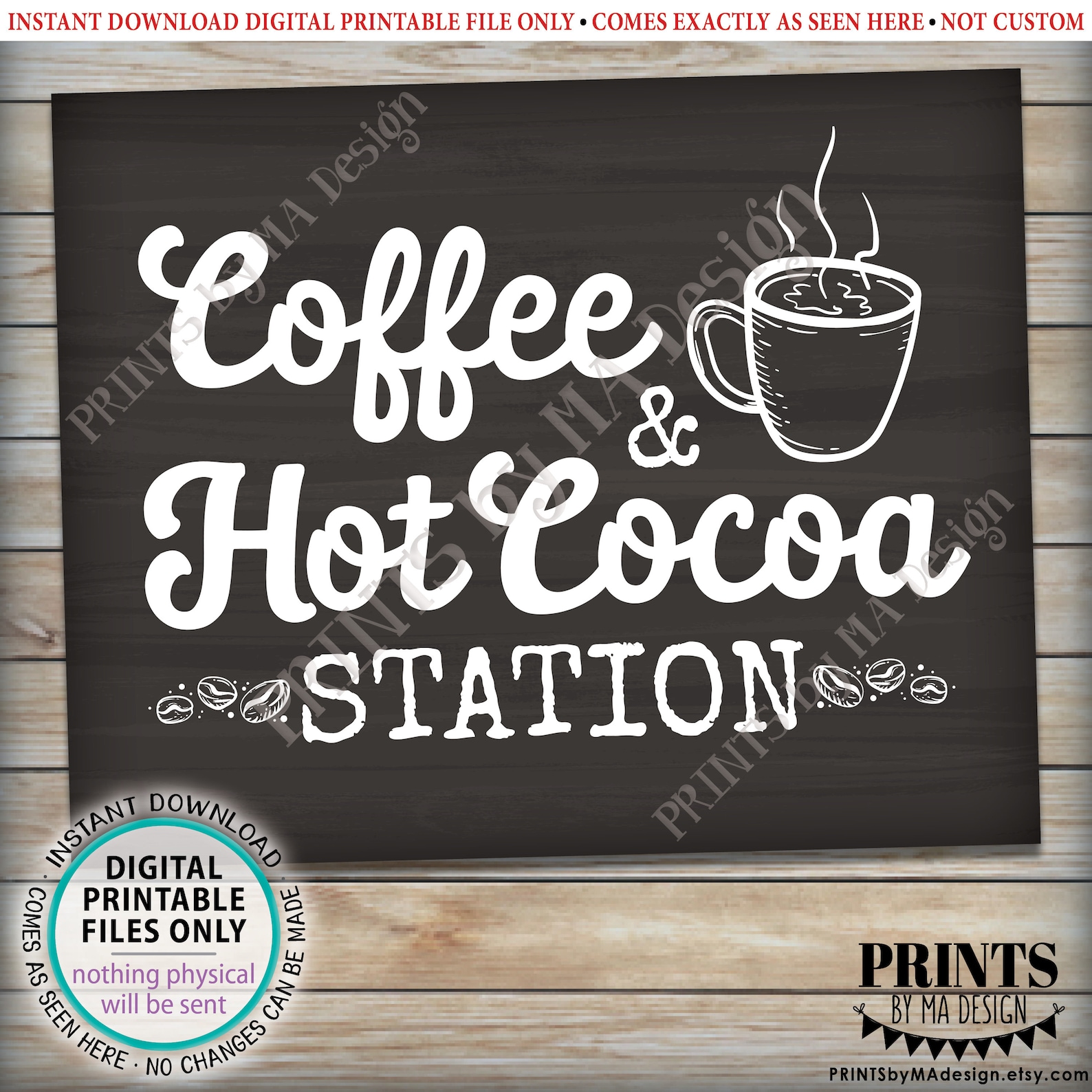 Coffee and Hot Cocoa Station Sign Hot Chocolate Bar Coffee | Etsy