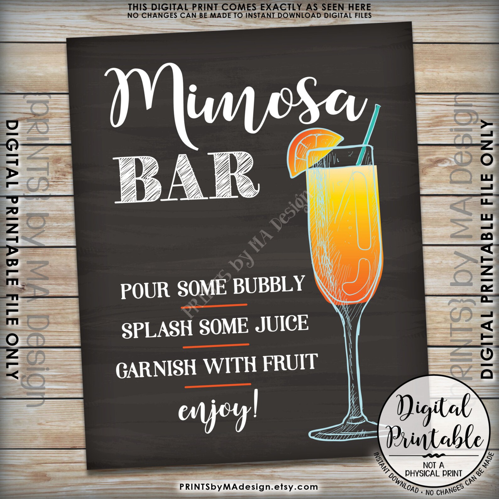 Mimosa Bar Sign Make Your Own Mimosa Sign Wedding Bridal - Etsy