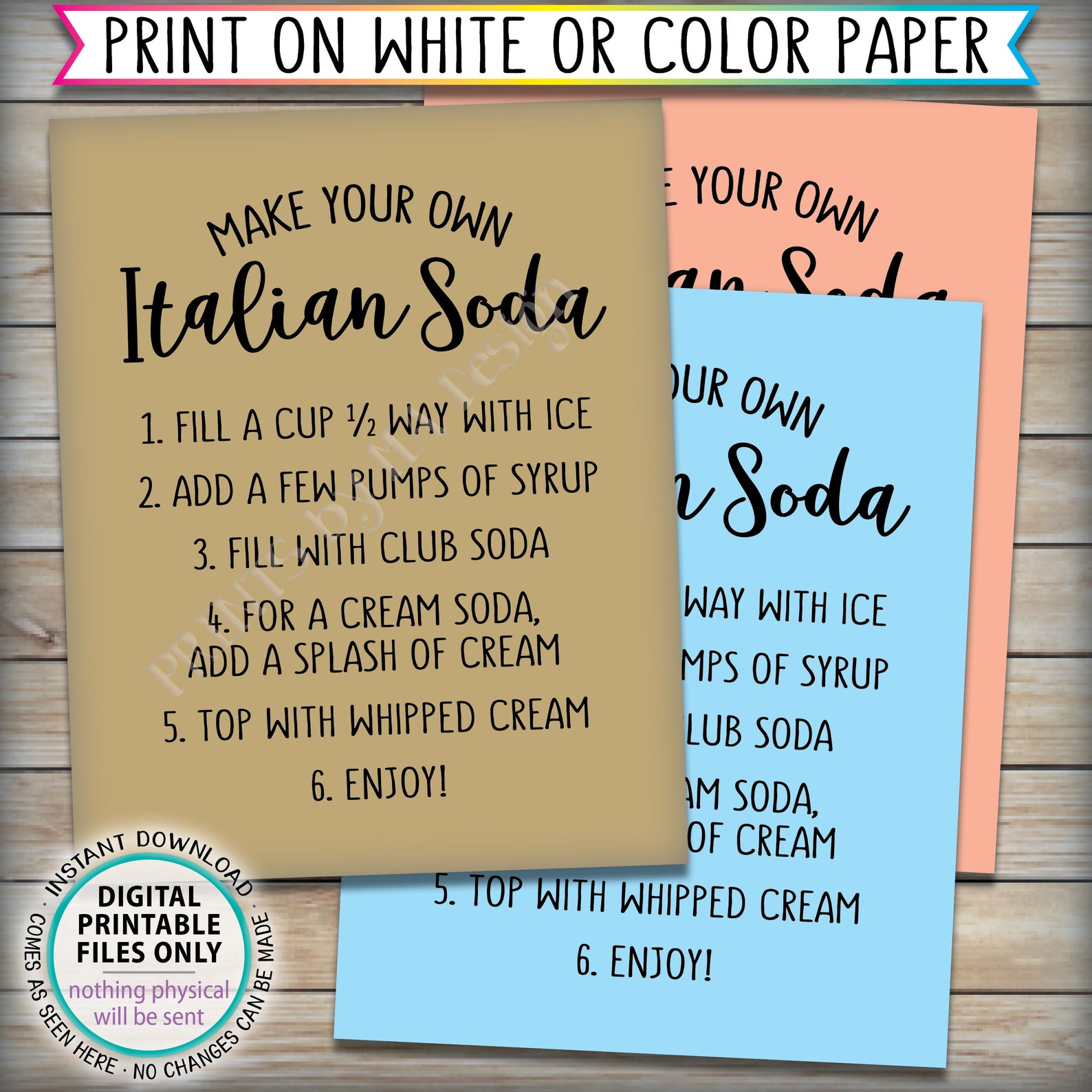 Make Your Own Italian Soda Sign, Graduation Party, Wedding, Italian ...