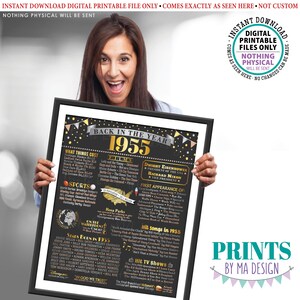 Back in the Year 1955 Poster Board, Remember 1955 Sign, Flashback to ...