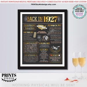 Back in 1927 Poster Board, Flashback to 1927, Remember the Year 1927 ...