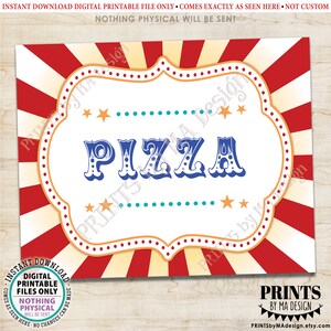 Pizza Carnival Food Sign, Pizza Party, Carnival Theme, Pizza Bar ...