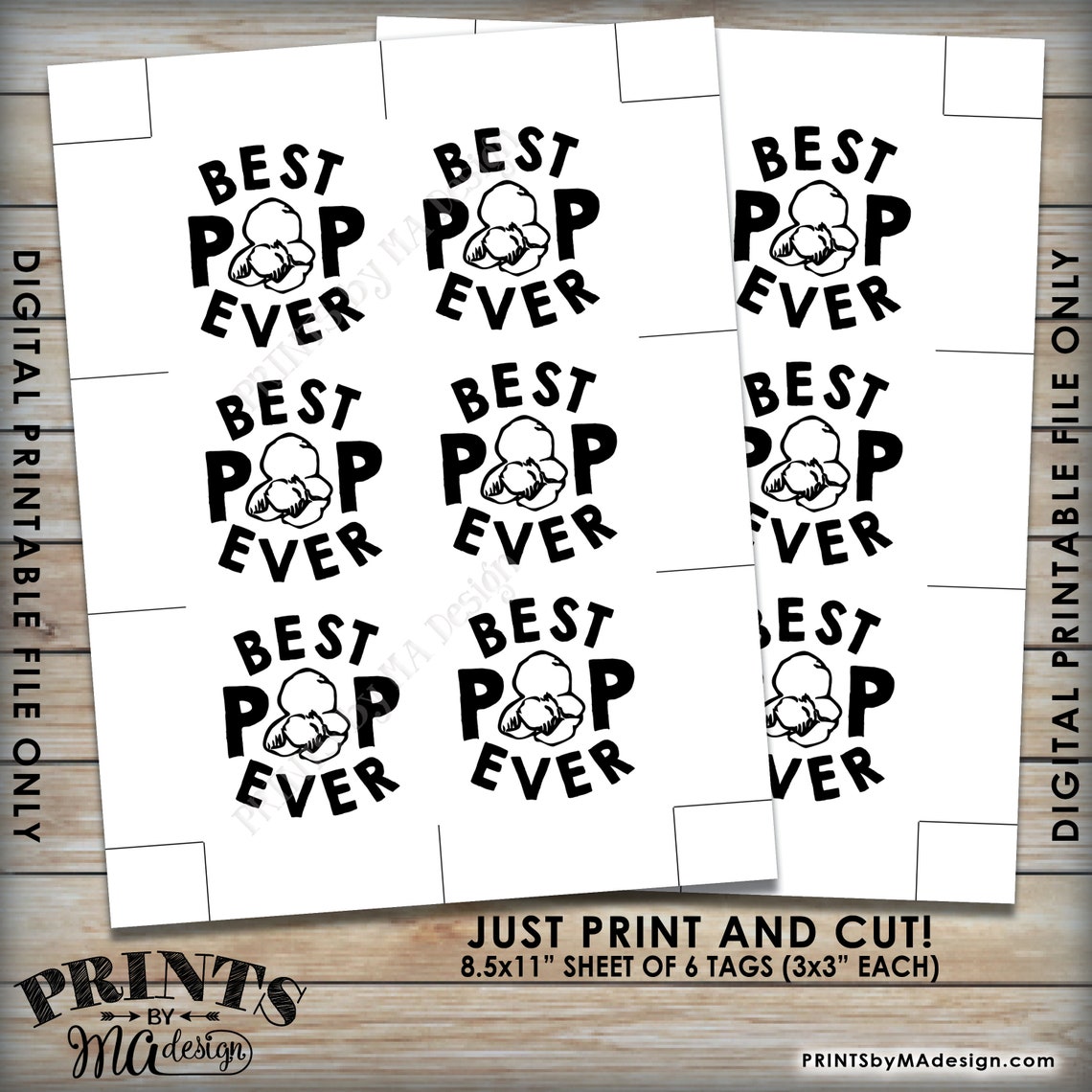 Best Pop Ever Popcorn Tags Father's Day Gift Cards - Etsy