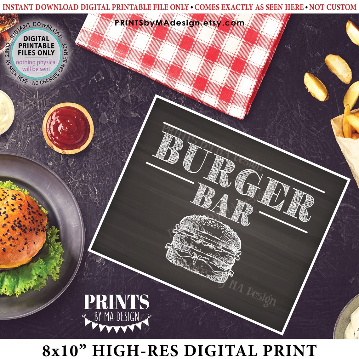 Burger Bar Sign Build a Burger Sign Sliders Graduation | Etsy