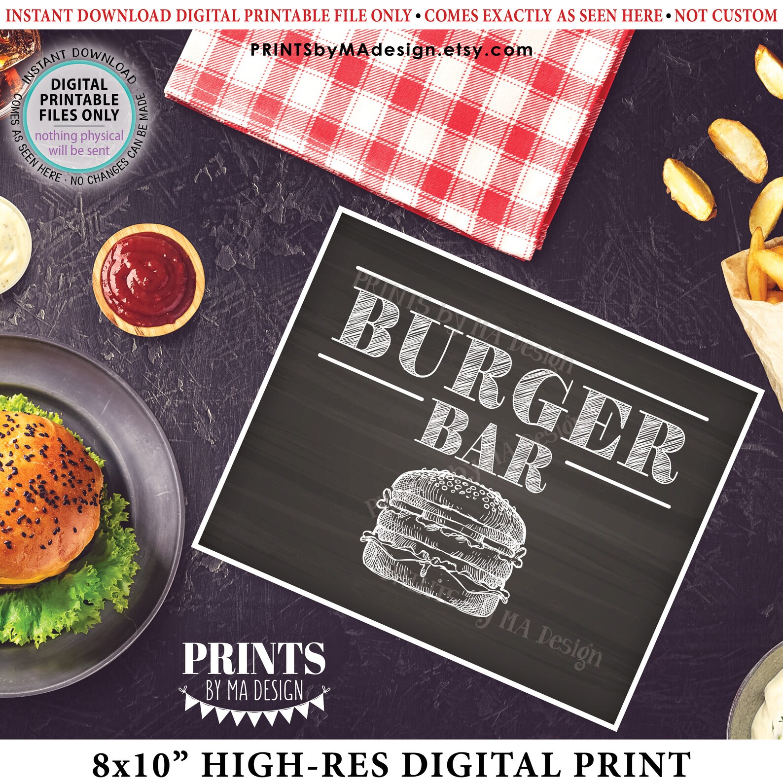 Burger Bar Sign Build a Burger Sign Sliders Graduation | Etsy