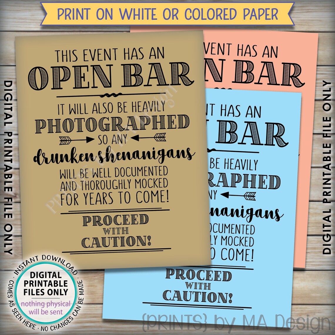 Event Open Bar Sign, Drunken Shenanigans, Photographs Documented ...