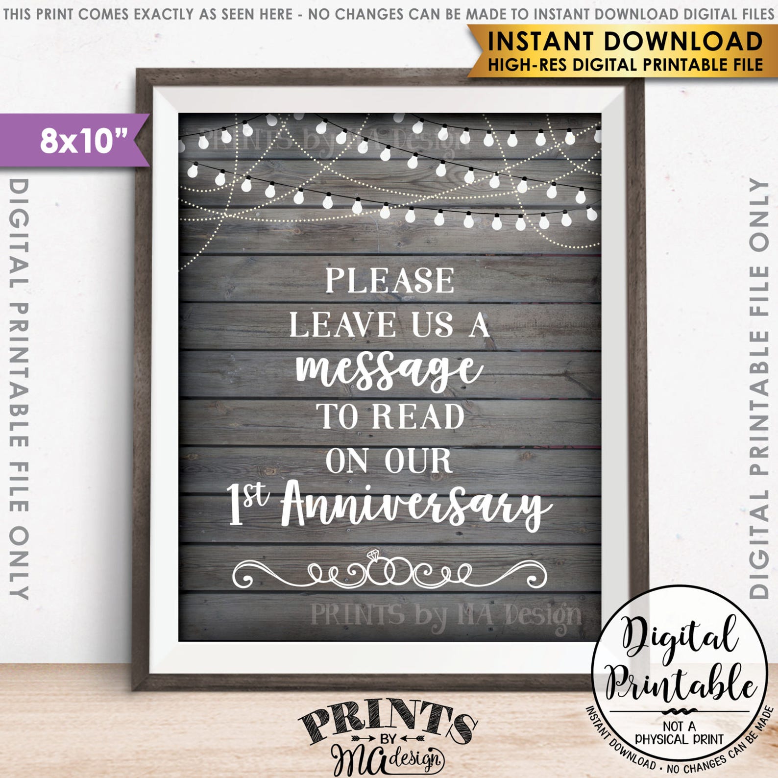 Please Leave Us a Message to Read on Our First Anniversary Wedding Sign ...