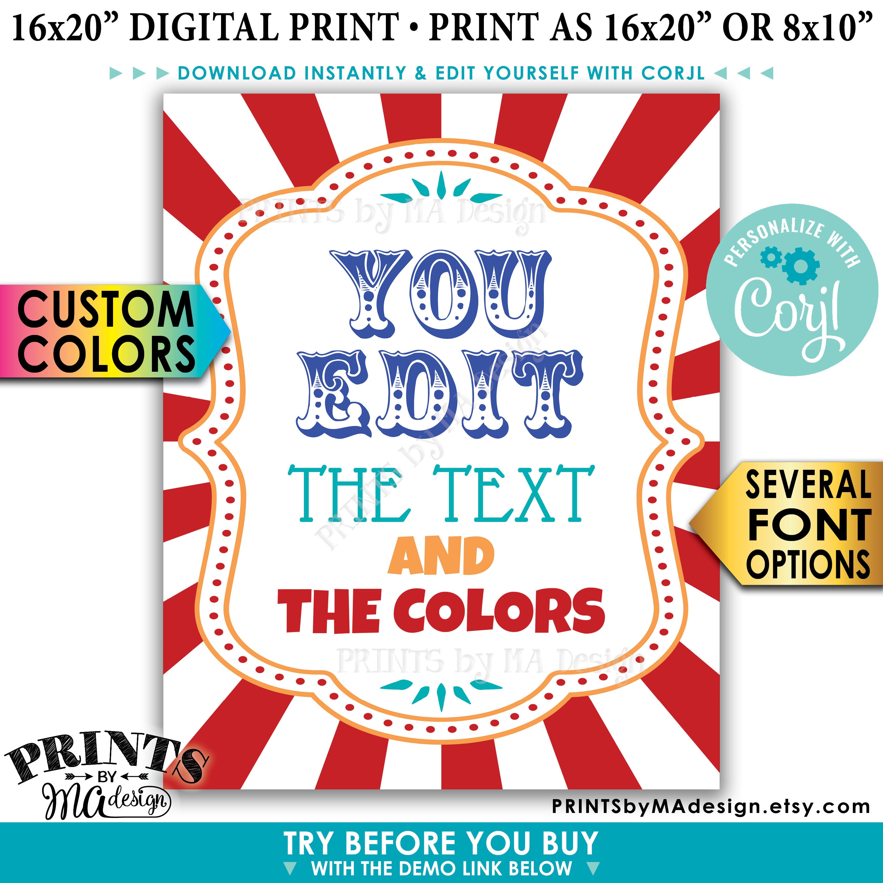 Custom Carnival Sign, Carnival Theme Party Sign, Circus Birthday Party ...