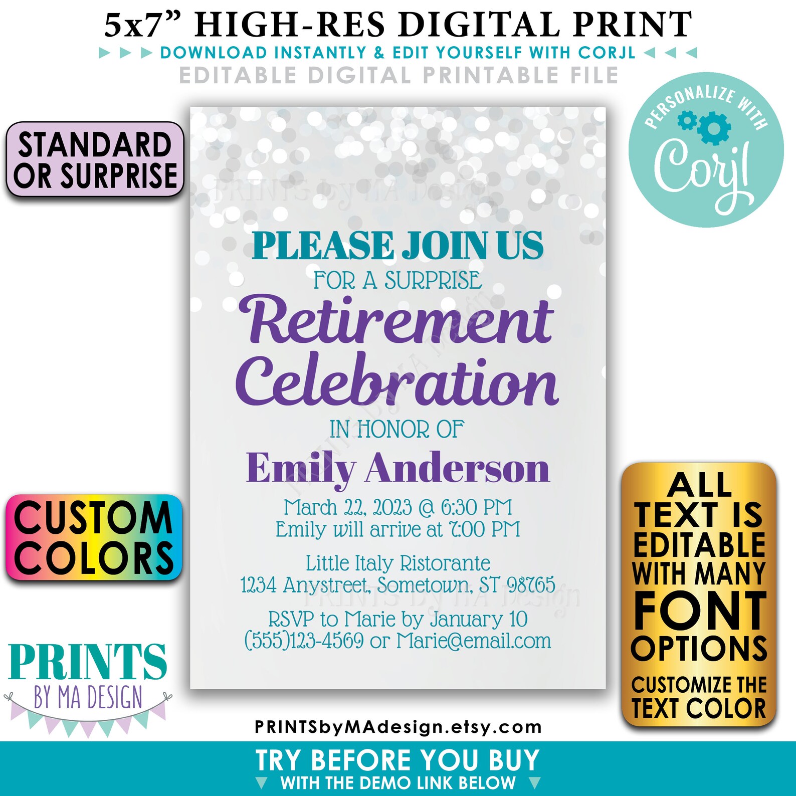 Editable Retirement Party Invitation Retirement Celebration - Etsy Canada