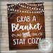 Blanket Sign, Grab a Blanket & Stay Cozy, Warm up Here Rustic Wedding ...