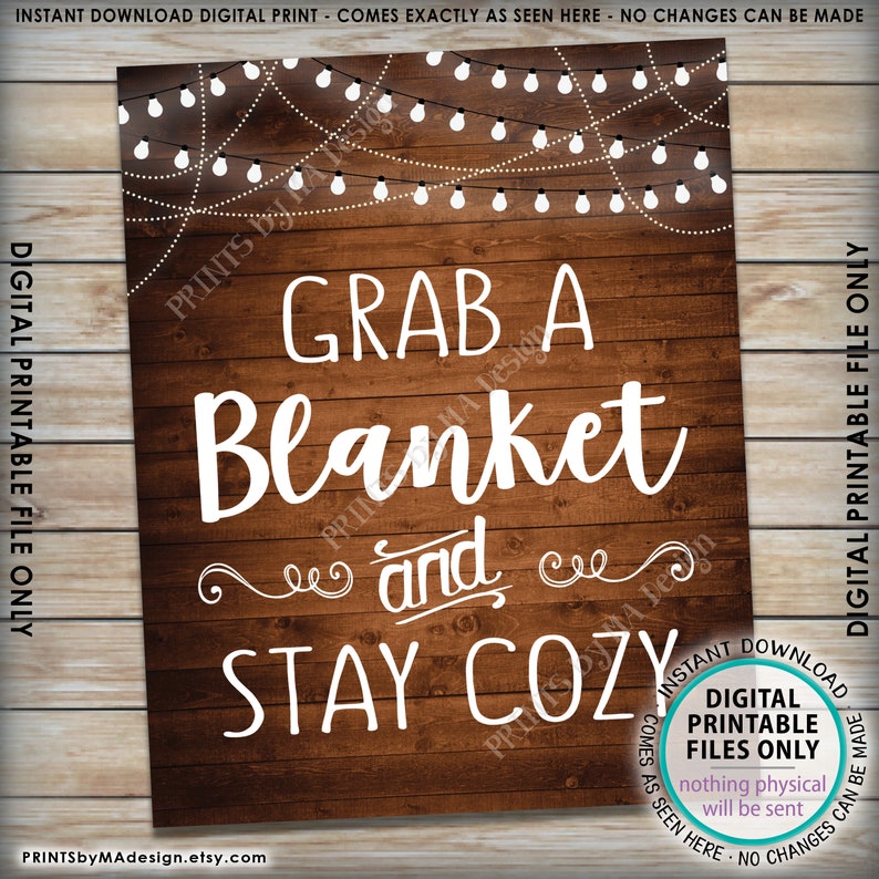 Blanket Sign Grab a Blanket & Stay Cozy Warm up Here Rustic - Etsy