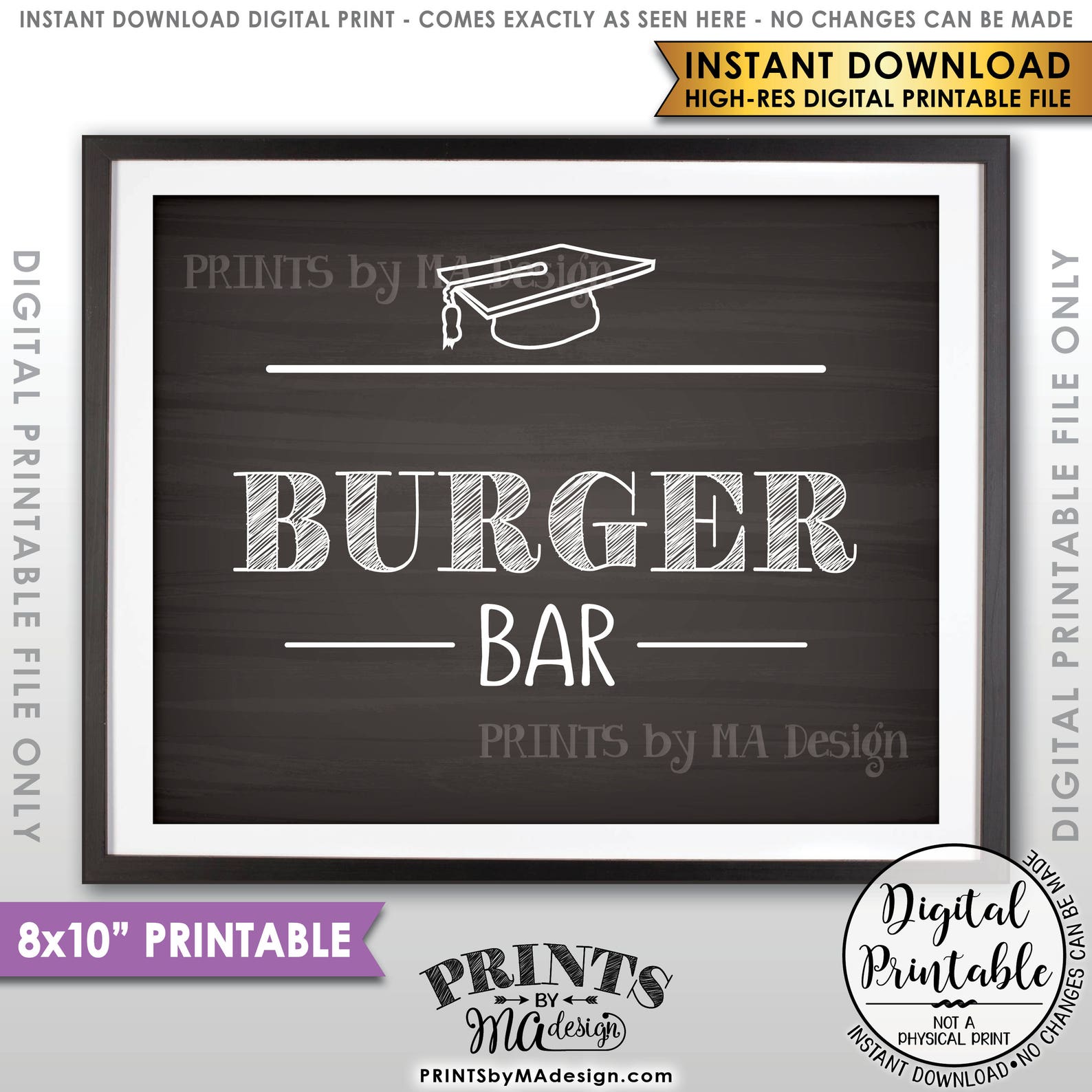 Burger Bar Sign Burger Sign Graduation Party Decorations - Etsy