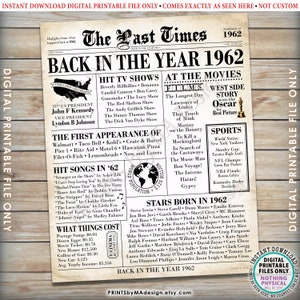 Flashback to 1962 Newspaper, Back in the Year '62 USA History From 1962 ...