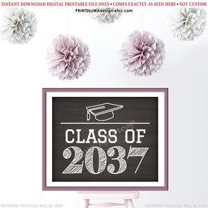Class of 2037 Sign, High School Graduation Party Decorations, ‘37 ...