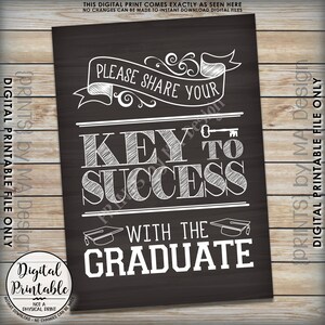 Please Share Your Key to Success With the Graduate, Grad Advice Sign ...
