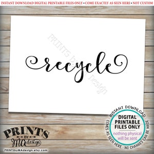 Garbage and Recyclable Signs, Trash & Recycling, Party Clean up the ...