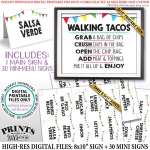 Walking Tacos Sign and Labels, Build Your Own Taco Buffet, Taco Bar ...