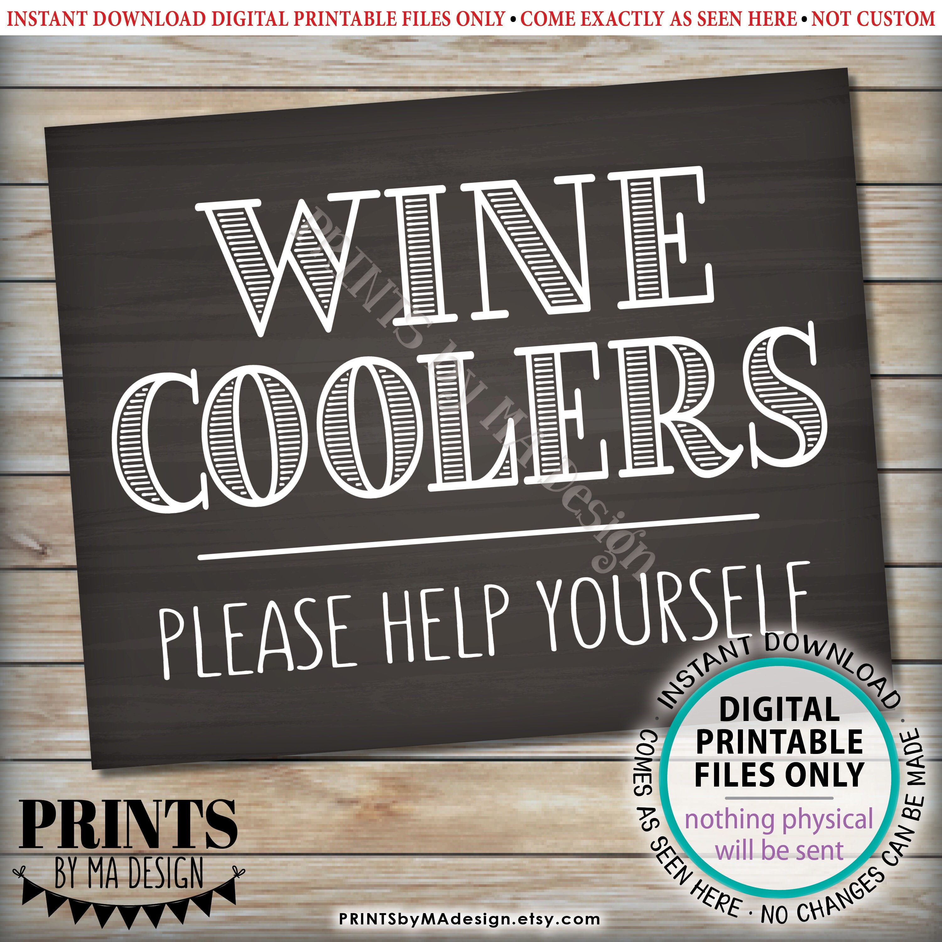Beverage Signs, Please Help Yourself to Beer Wine Coolers Hard Seltzer ...