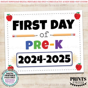 First Day of School Sign, Starting Pre-k, I'm a Preschooler, 2024-2025 ...