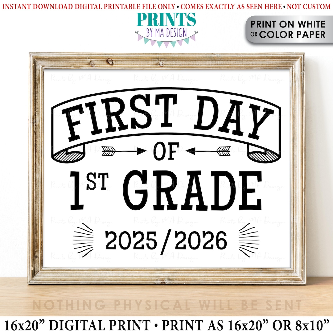 First Day of School Sign, First Grader, Starting 1st Grade, 2025-2026 ...