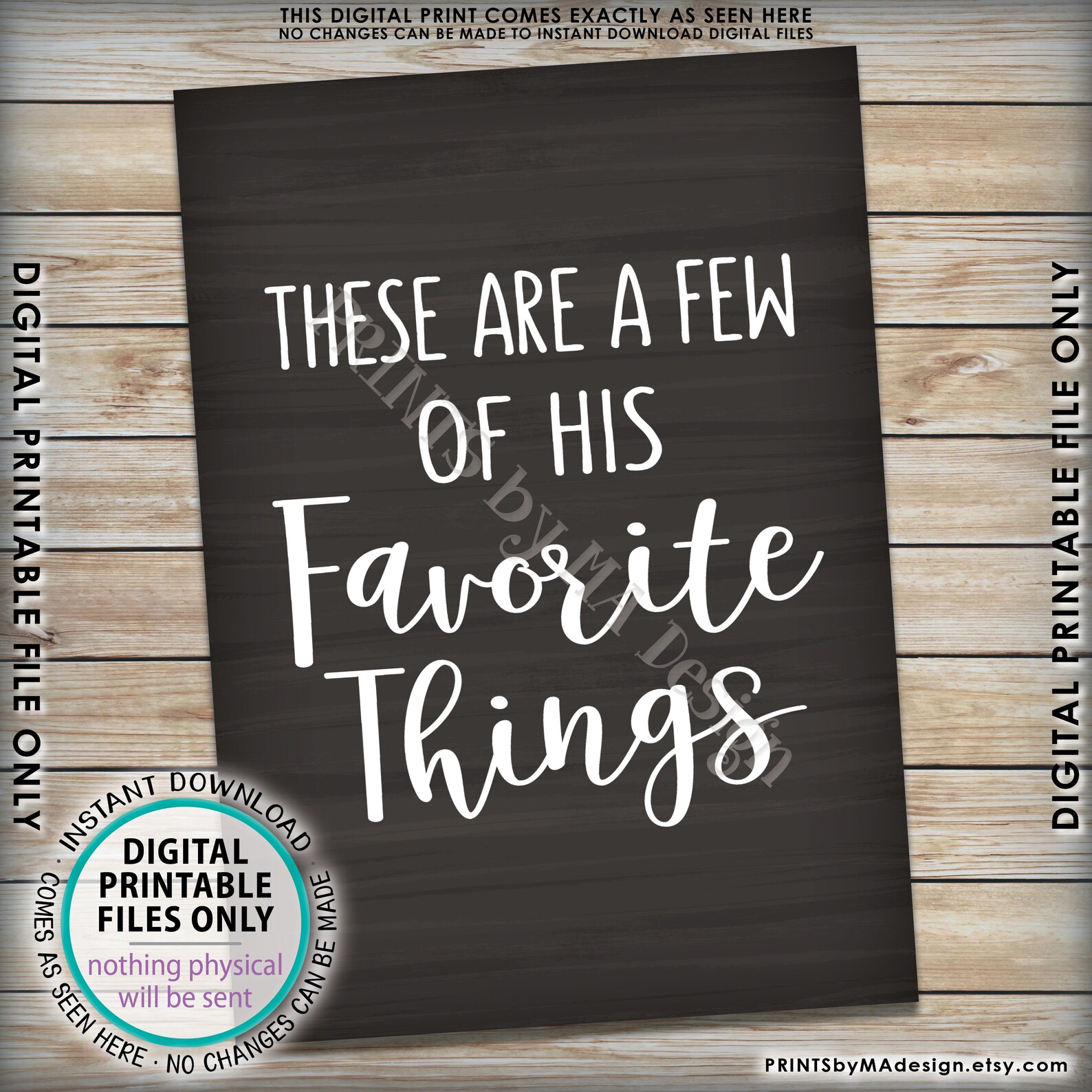 These Are a Few of His Favorite Things Sign Wedding Sign | Etsy