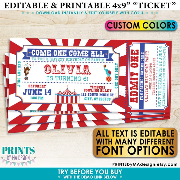 Circus Ticket - Etsy