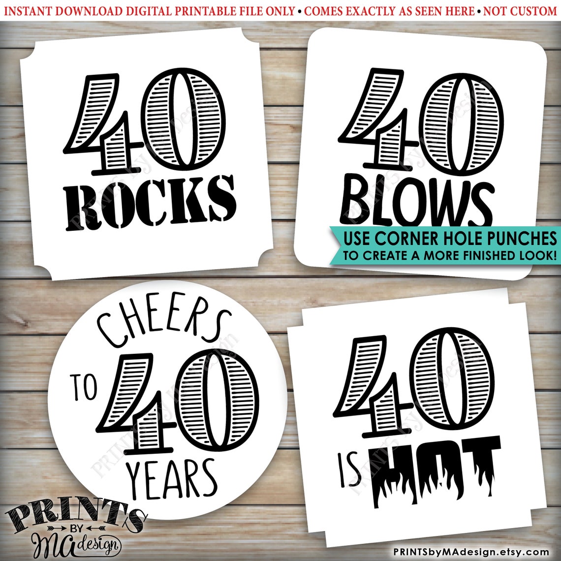 40th Birthday Party Candy Signs Candy Bar 40 is Cool Beans | Etsy