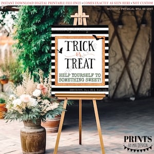 Trick or Treat Help Yourself to Something Sweet Treat Sign, Please Take ...