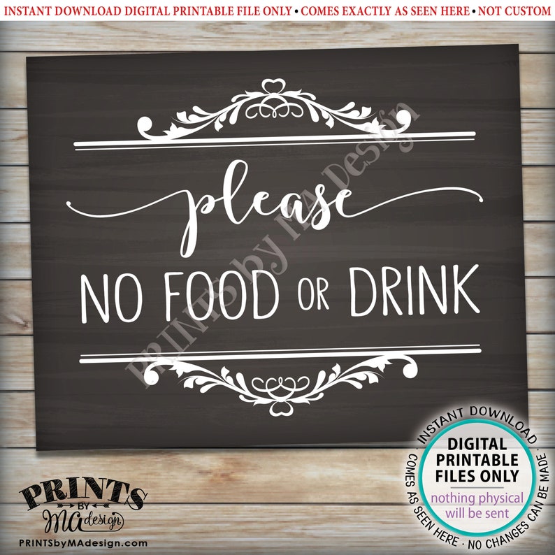 Please No Food or Drink Sign, Please Keep Food Out, House Rules ...