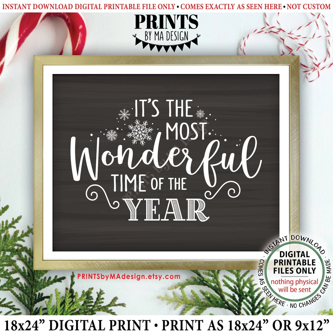 It's the Most Wonderful Time of the Year Wall Art, PRINTABLE 18x24 ...
