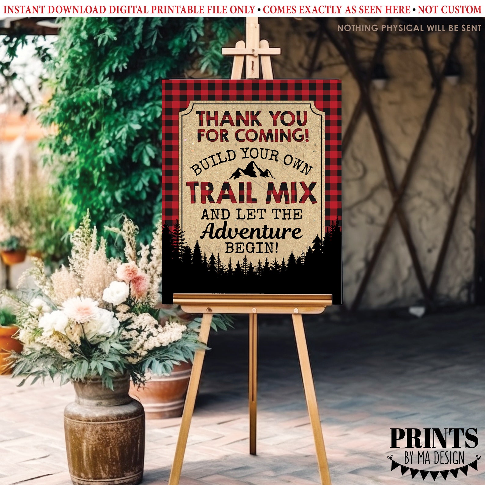 Lumberjack Trail Mix Sign, Thank You for Coming Build Your Own ...