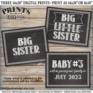 3rd Baby Pregnancy Announcement, Big Sister or Big Brother, New Sibling ...